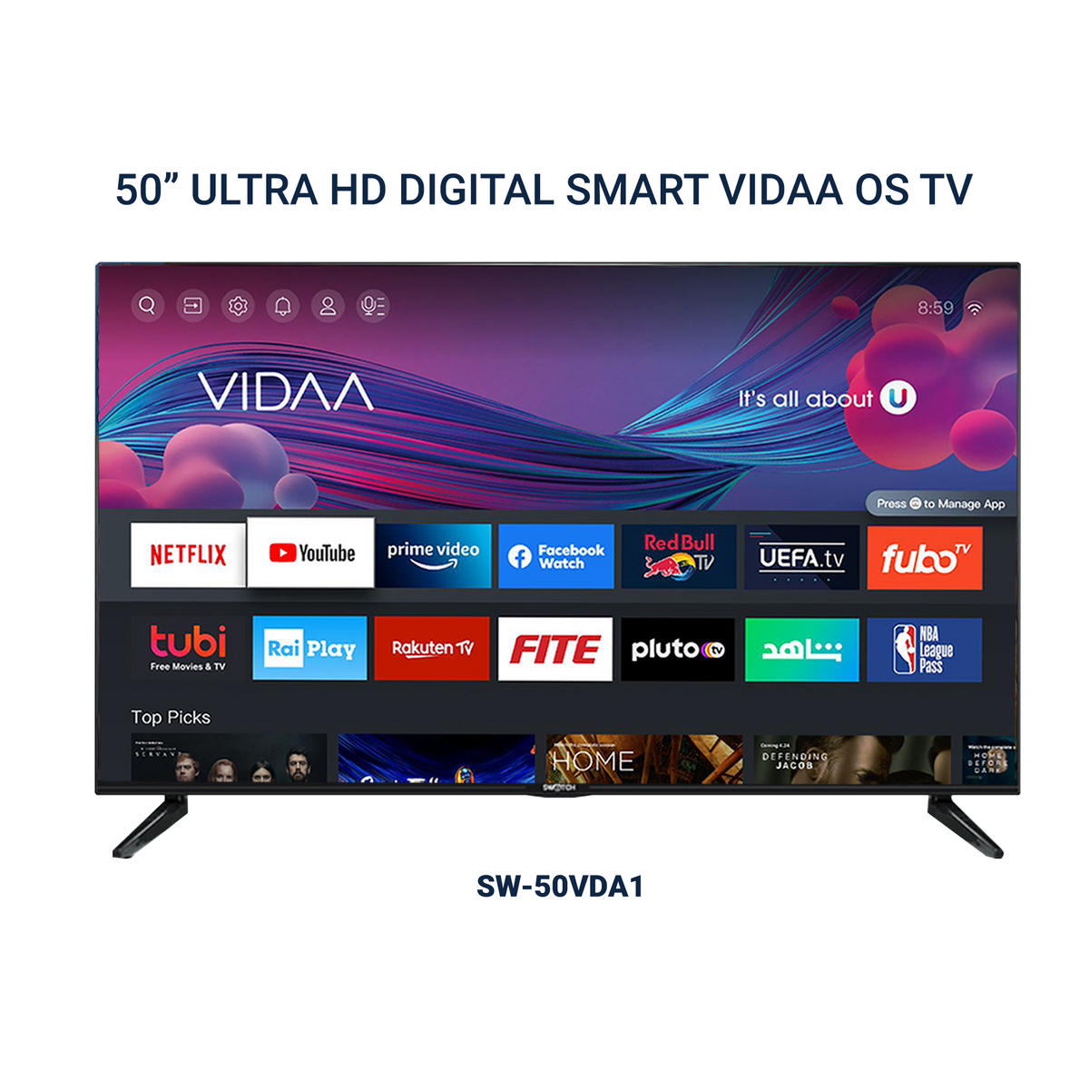Switch TV - 50" ULTRA HD Digital Vidaa OS Smart LED TV